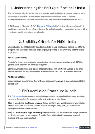 How to Apply for a PhD in India? PhD Enrollment Process India | PDF