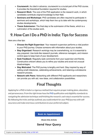 How to Apply for a PhD in India? PhD Enrollment Process India | PDF