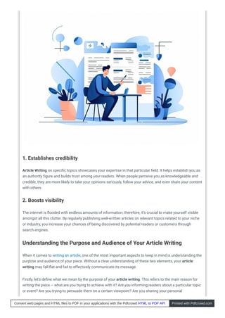 The Essential Guide to crafting a perfect Article | PDF