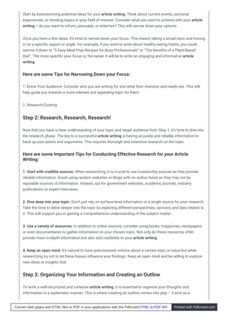 The Essential Guide to crafting a perfect Article | PDF