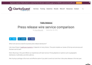 Press release wire service comparison | PPT
