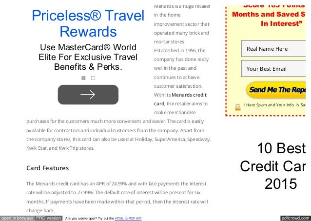 Menards Credit Card Features and Benefits