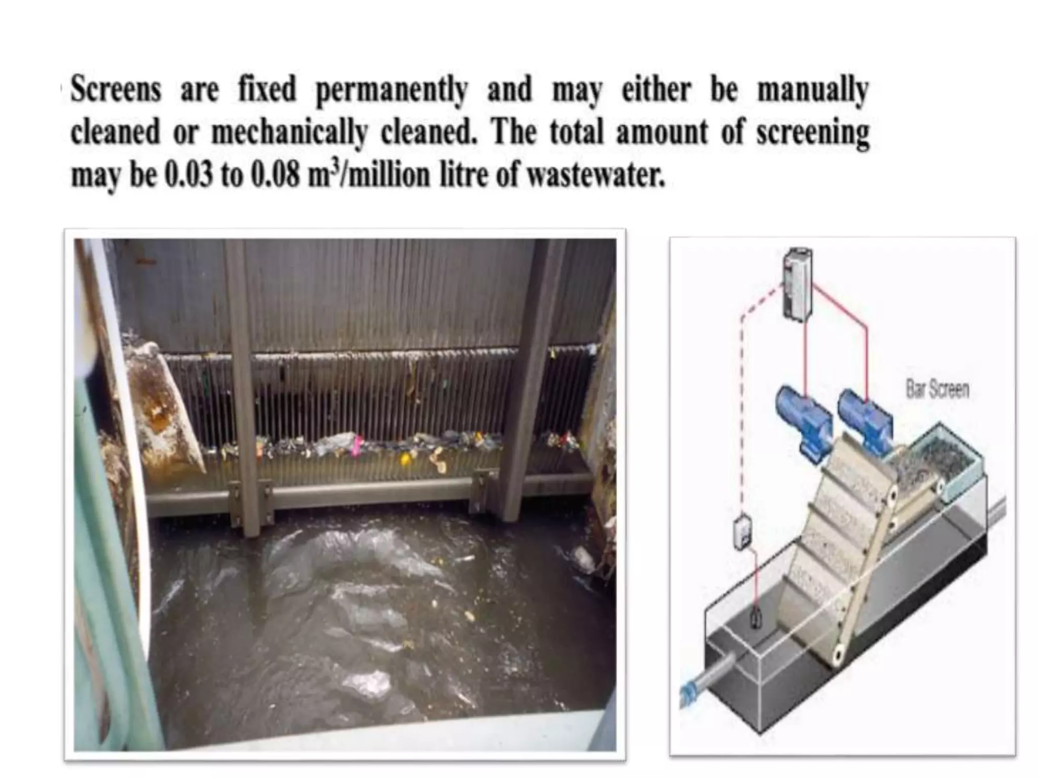 Physical Unit Operation- Screening, Grit Removal, Equalization | PPTX