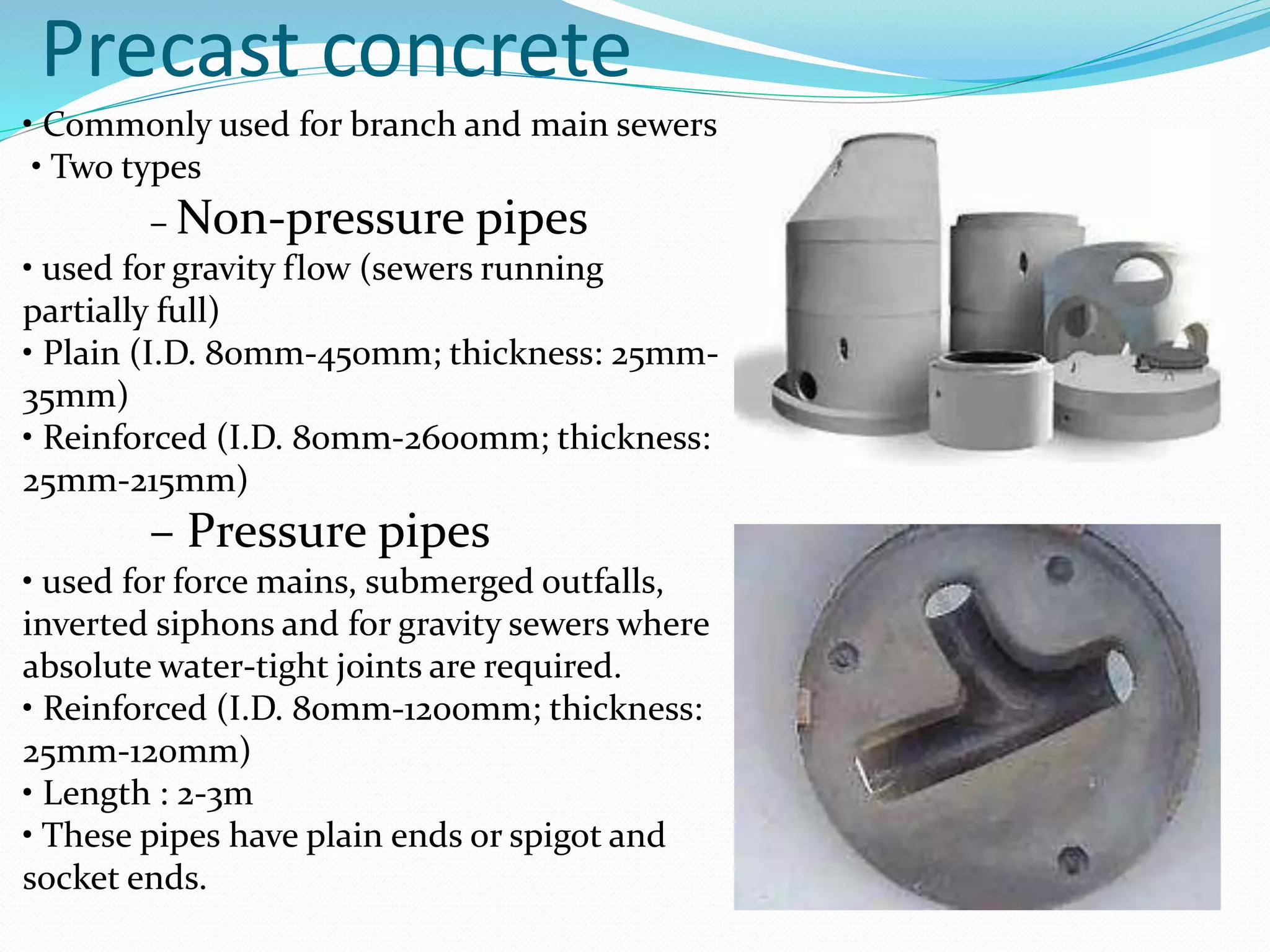 Materials of Sewer ppt by Mayank oza on WWWE | PPTX