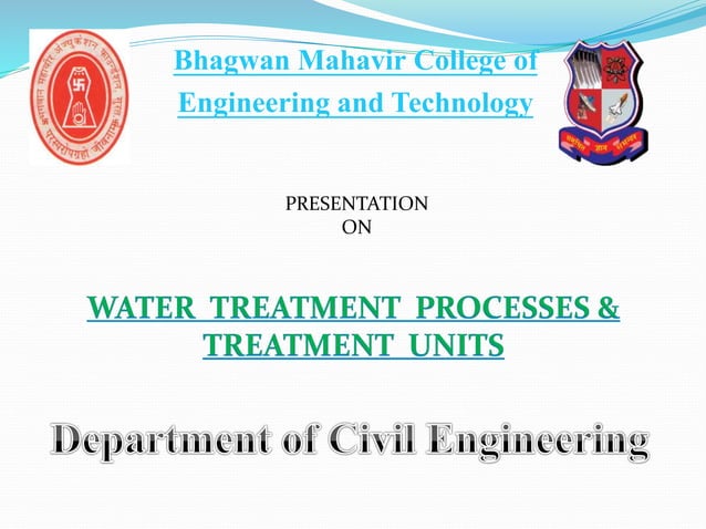 WATER & WASTE WATER ENGINEERING - water treatment process & units | PPTX