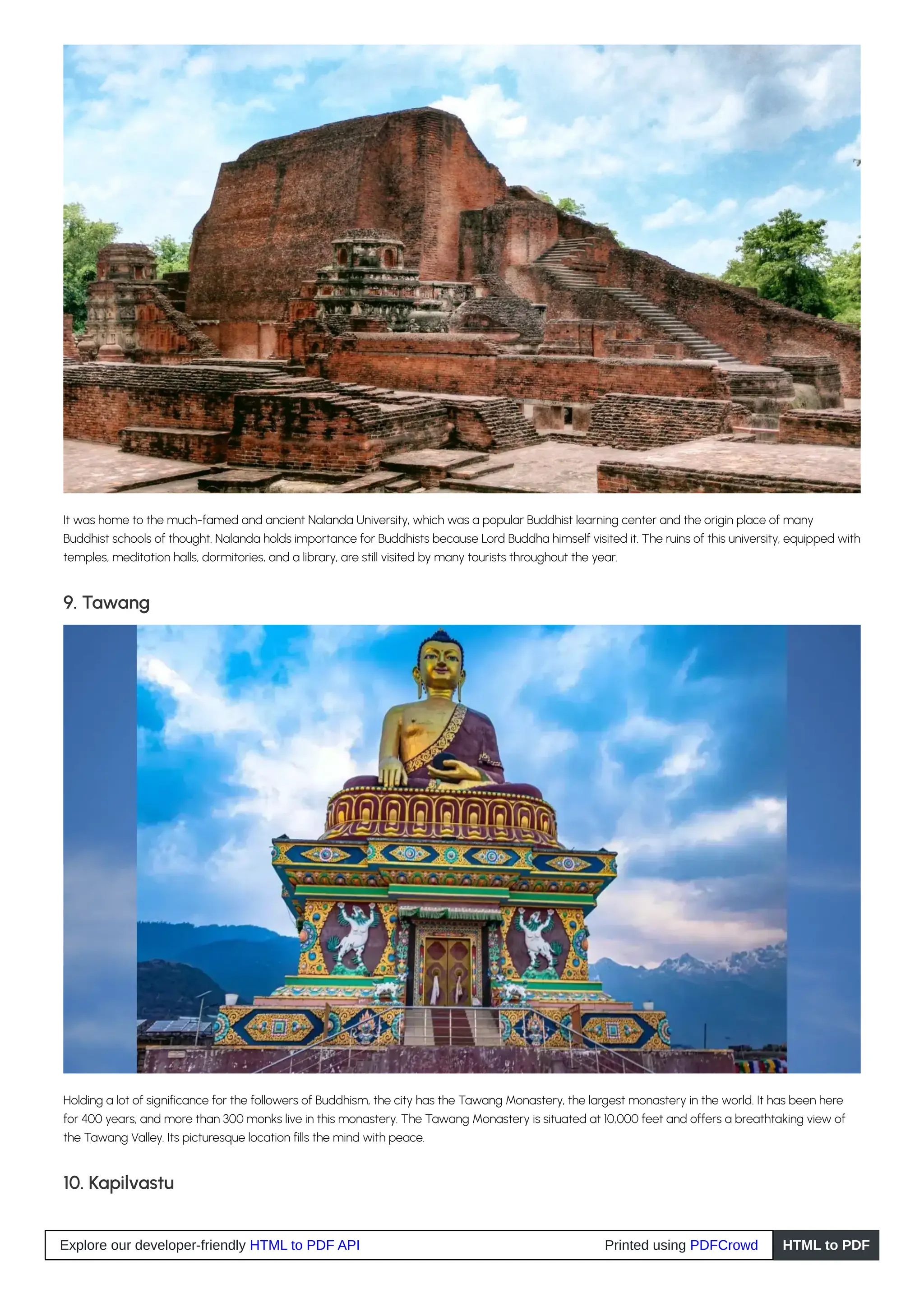10 Most Significant Buddhist Pilgrimage Sites in India | PDF | Free ...