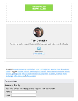 Trafficmonsoon and Charles Scoville New York City Meeting | PDF