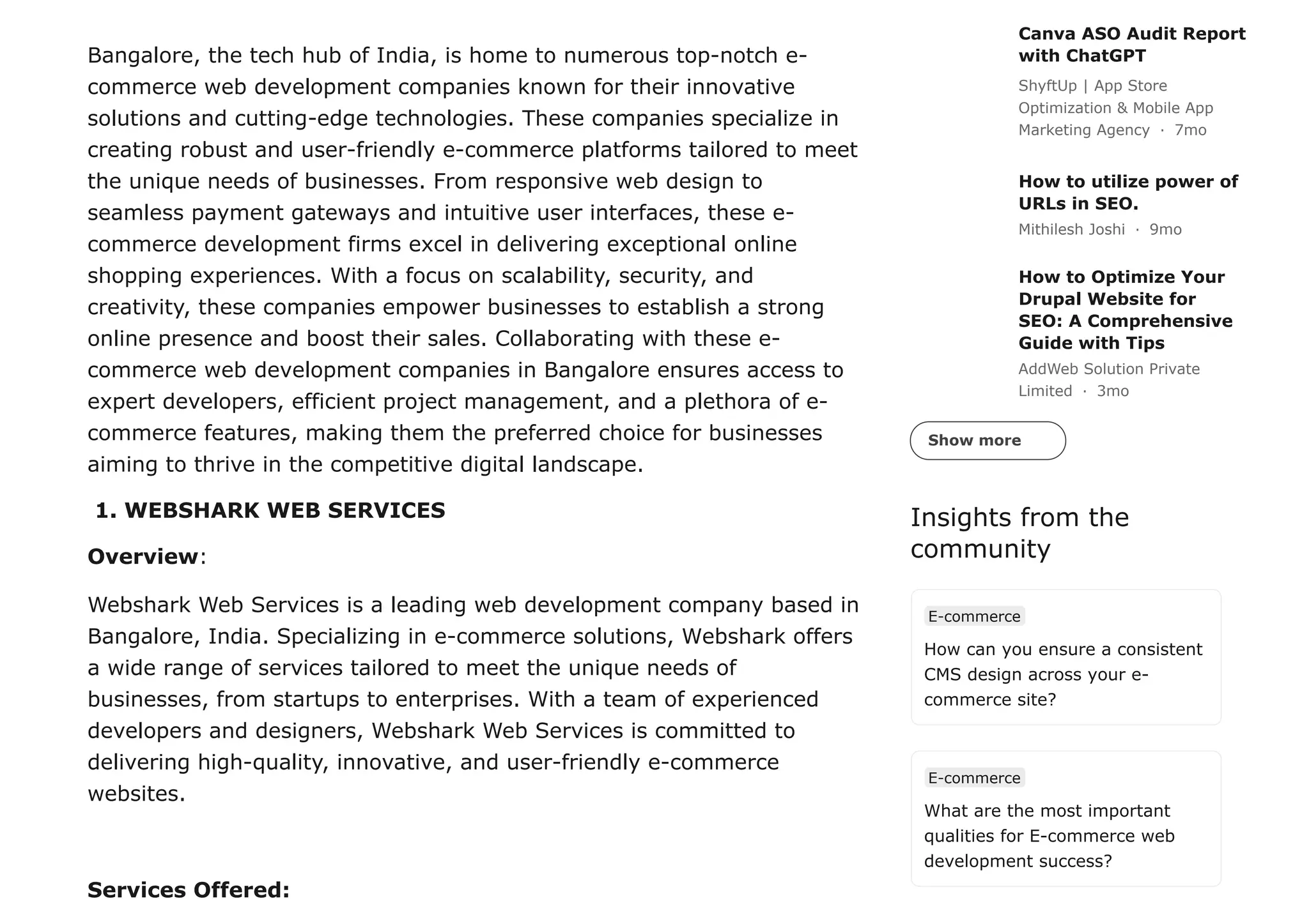 Top 5 Web Development and Design Companies in Bangalore | PDF | Web ...