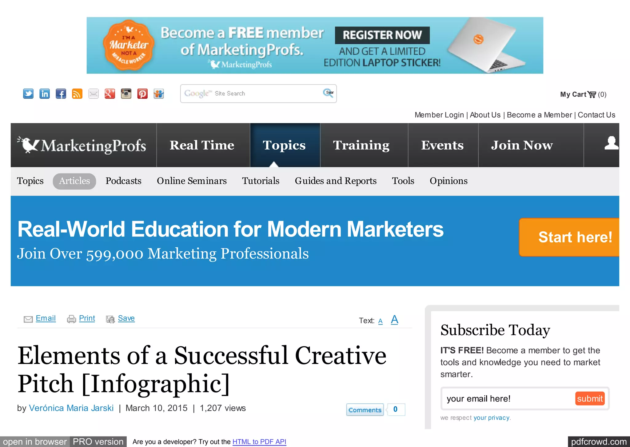 Elements of a Successful Creative Pitch [Infographic] | PPT