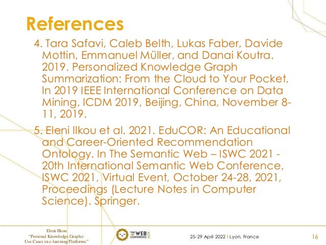 Personal Knowledge Graphs: Use Cases in e-learning Platforms | PPT