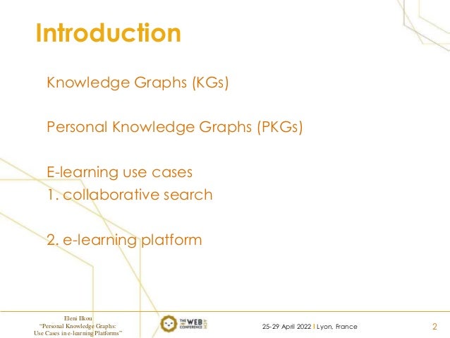Personal Knowledge Graphs: Use Cases in e-learning Platforms | PPT