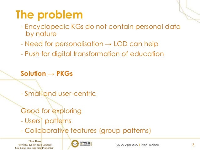 Personal Knowledge Graphs: Use Cases in e-learning Platforms | PDF