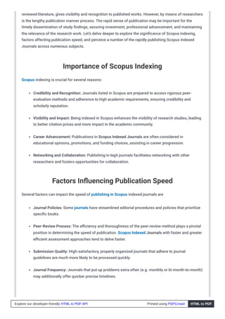WHICH SCOPUS INDEXED JOURNALS ARE PUBLISHED FASTEST? | PDF