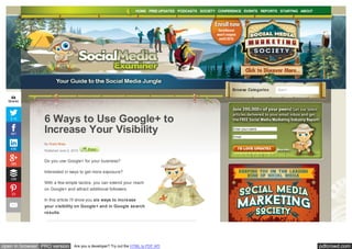 6 Ways to Use Google+ to Increase Your Visibility | PPT
