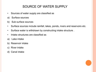 WATER SUPPLY SYSTEM | PPTX