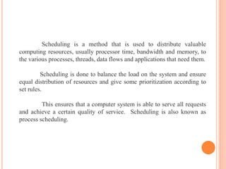 Scheduling | PPTX
