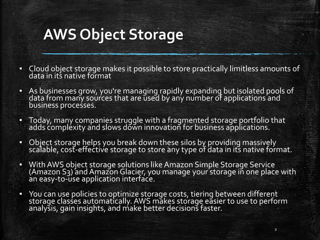 Aws object storage and cdn(s3, glacier and cloud front) part 1 | PPT