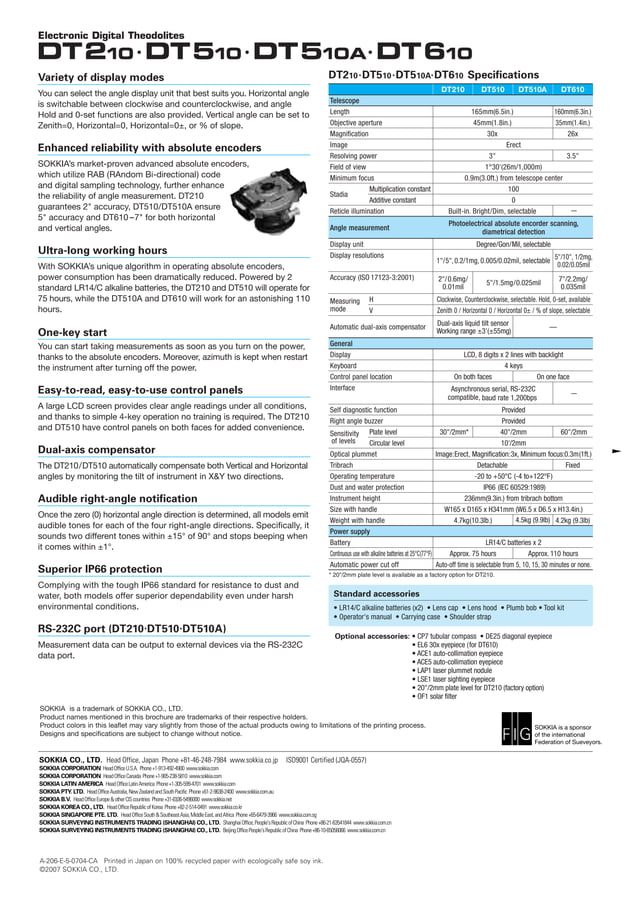 Sokkia dt10 | PDF