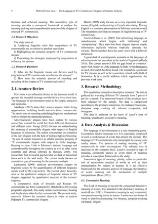 The Language of TV Commercials’ Slogans: A Semantic Analysis | PDF