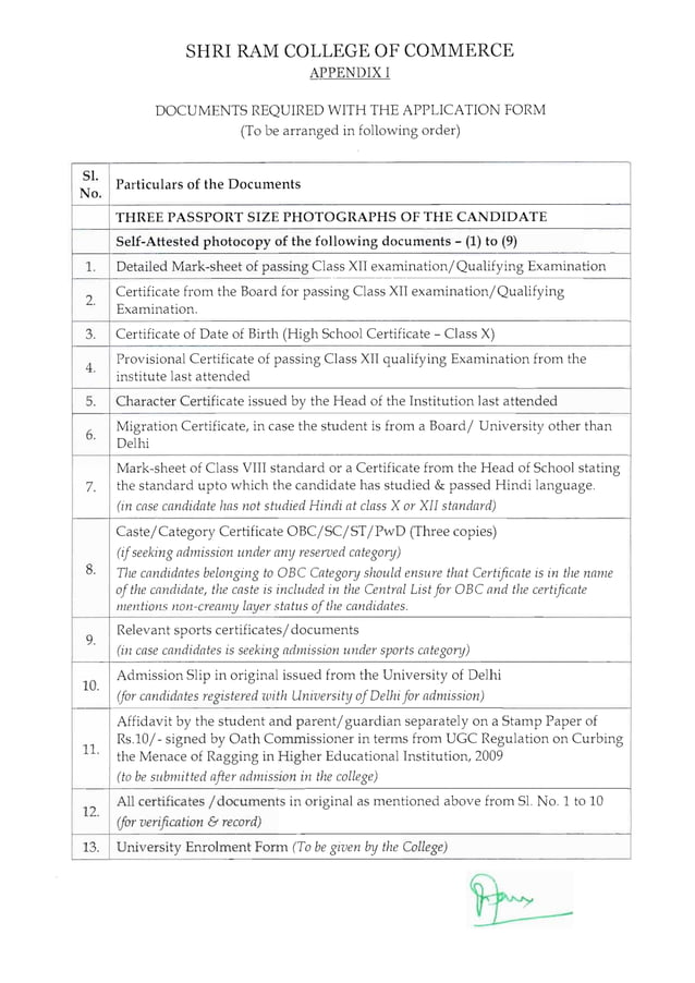 SRCC Economics - 1st Cut off list | PDF