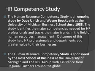 HR Competencies - Wyane Brockbank | PPTX
