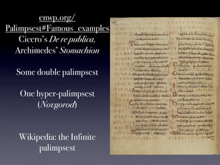 Wyatt wikipedia endless palimpsest | PDF