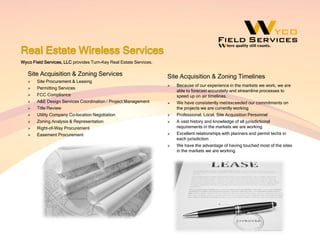 Wyco field services overview | PDF