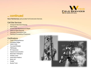 Wyco field services overview | PDF