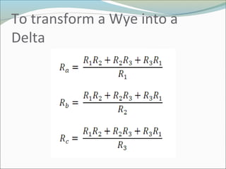 Wye delta transformations | PPT