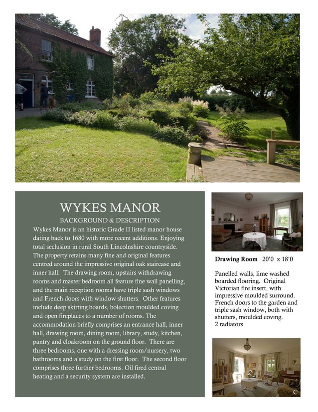 ebrochure, listed manor house, Lincolnshire, easy reach of London ...
