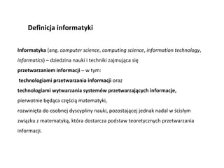 Informatyka | PPT