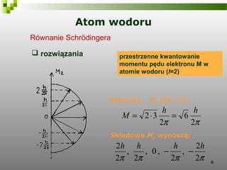 Wykład 15 Mechanika kwantowa - atom wodoru | PPT
