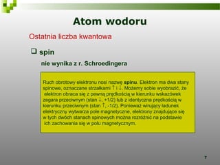 Wykład 15 Mechanika kwantowa - atom wodoru | PPT