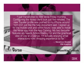 IBM Social Business Journey and IBM Verse / cloud collaboration # ...