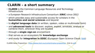 CLARIN - Corpora, corpus tools and collaboration | PDF