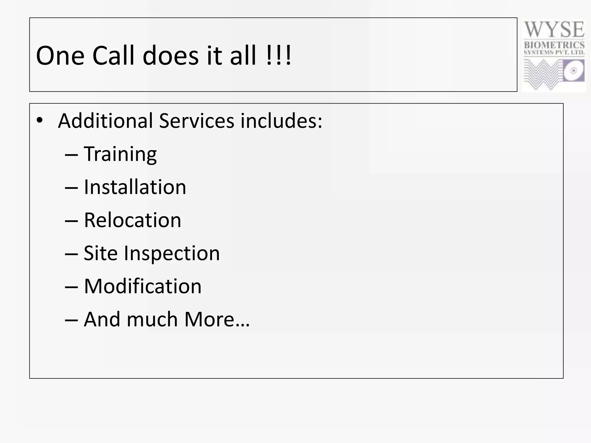 Biometric Products By WYSE Biometric System | PPTX