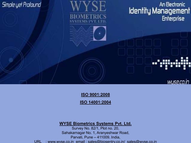 Biometric Products By WYSE Biometric System | PPT