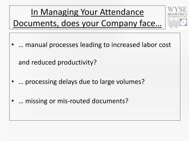 Biometric Products By WYSE Biometric System | PPT