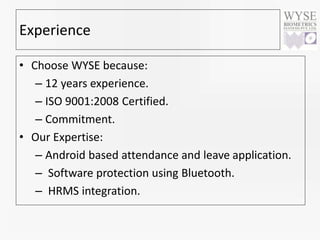 Biometric Products By WYSE Biometric System | PPT