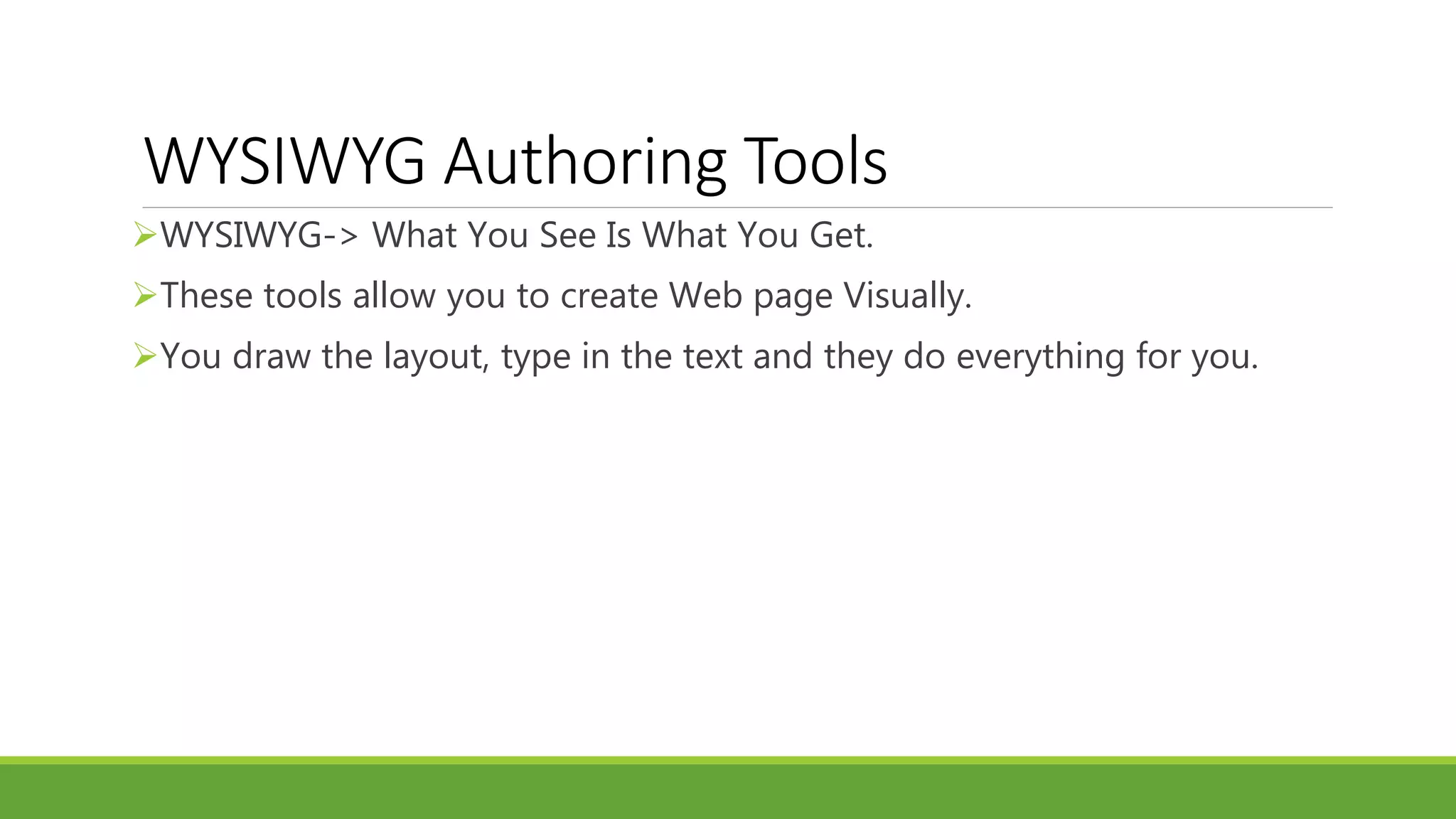 WYSIWYG authoring tools and CGI | PPTX