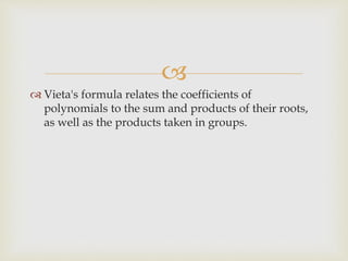 PO WER - XX LO Gdańsk - Vieta's formulas | PPTX