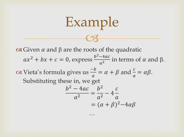 PO WER - XX LO Gdańsk - Vieta's formulas | PPTX