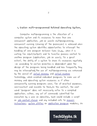 Bt0070 operating systems 1 | PDF