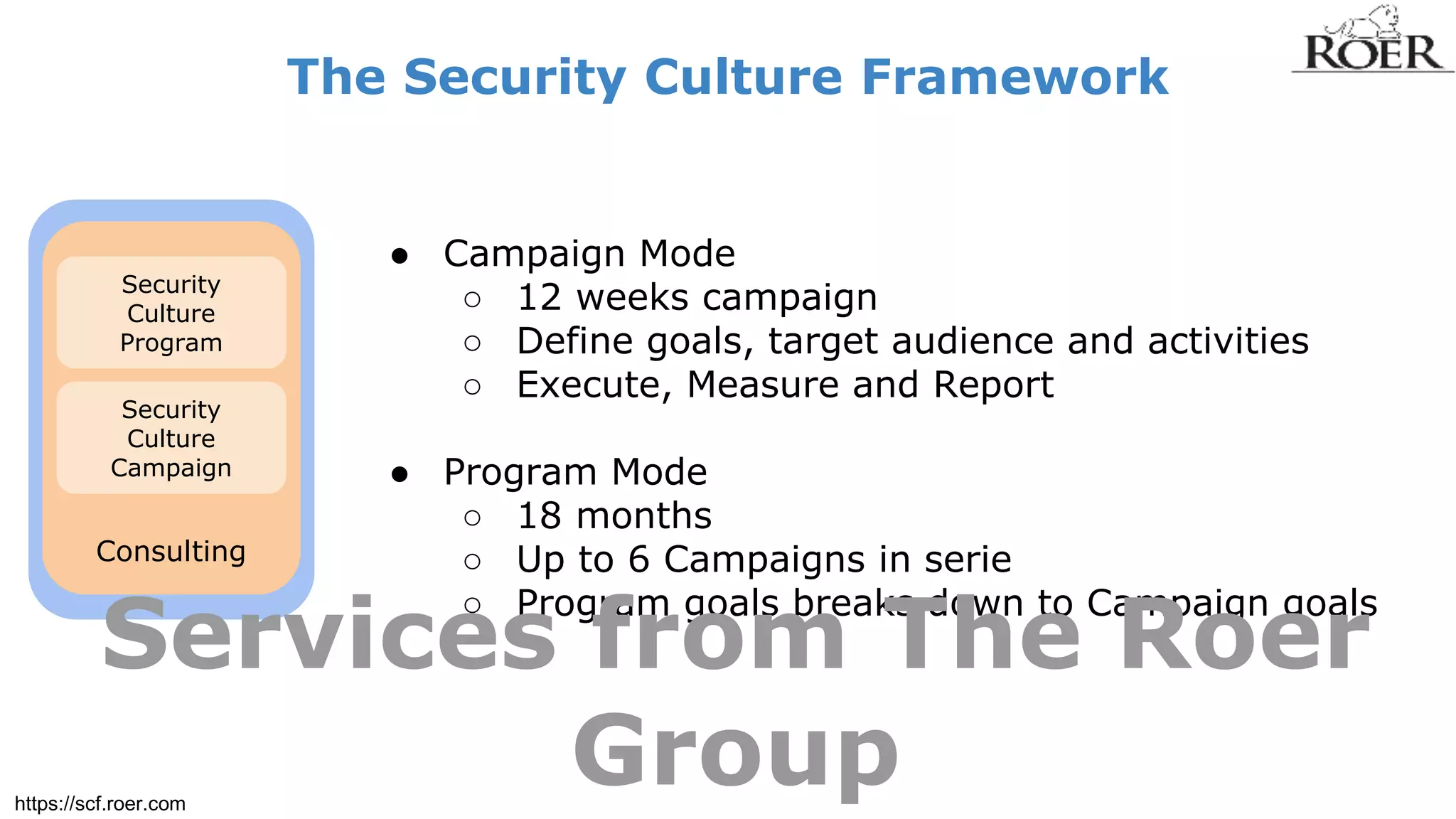 An overview of the Security Culture Framework, and the services around it | PPTX