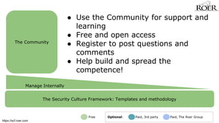 An overview of the Security Culture Framework, and the services around it | PPTX
