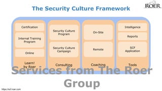 An overview of the Security Culture Framework, and the services around it | PPTX