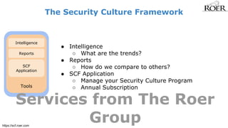An overview of the Security Culture Framework, and the services around ...