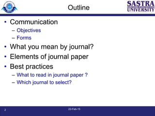Journal Communication - Part I | PPTX