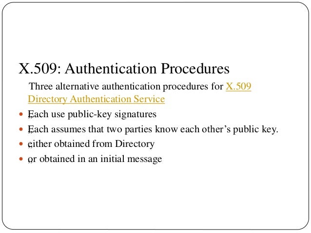 x.509-Directory Authentication Service