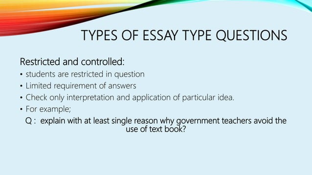 ESSAY TYPE TEST | PPTX | Educational Assessment | Education